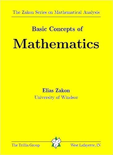 Basic Concepts Of Mathematics Free Computer Programming Mathematics Technical Books