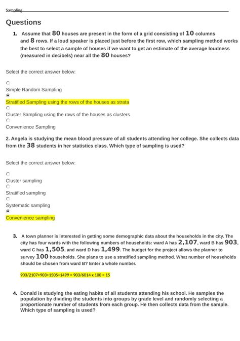 Week Assignment Comparing Sampling Methods Q And A MATH WEEK ASSIGNMENT WITH