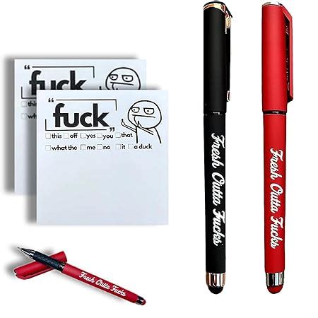 Amazon Com Fresh Outta Fucks Pad And Pen Funny Sticky Notes And Pen Set To Do List Notepad
