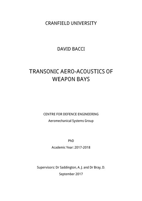 Pdf Transient Aerodynamics And Aeroacoustics Of Complex Geometry Weapon Bays