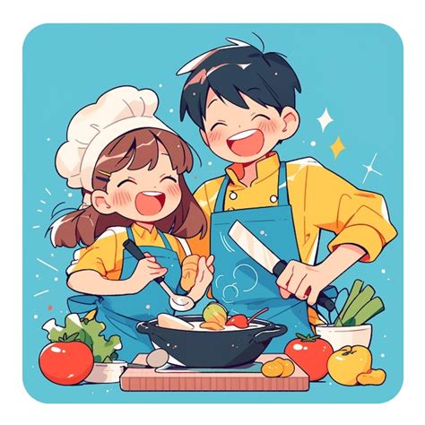 Premium Vector Friends Taking A Cooking Class