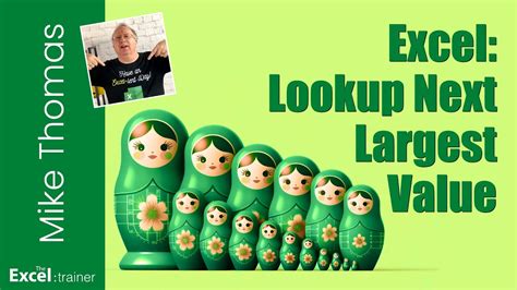 excel vlookup how to find the next largest value youtube