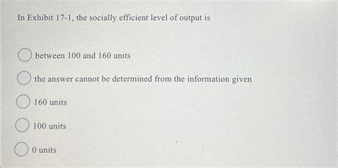 Solved In Exhibit 17 1 ﻿the Socially Efficient Level Of