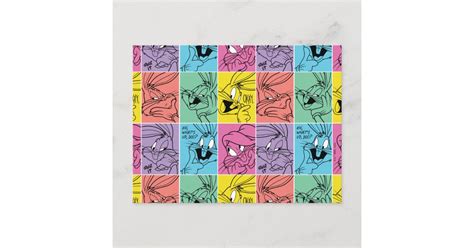 Bugs Bunny™ Color Block Expressions Postcard Zazzle