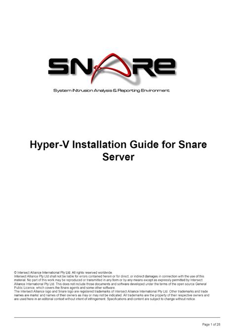 Hyper V Installation Guide For Snare Server PDF Free Download Bachelor Of Science In