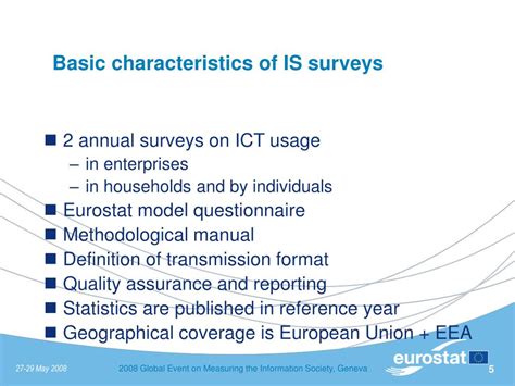 ppt eurostat ict usage surveys powerpoint presentation free download