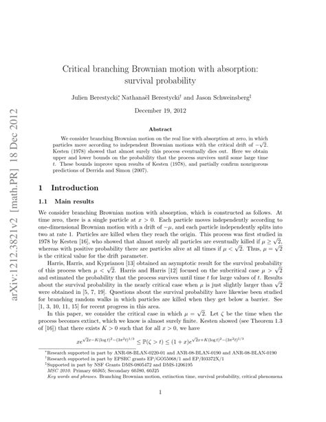 pdf critical branching brownian motion with absorption survival