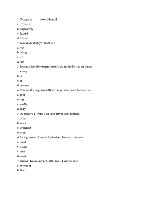 Soal Word Class Pdf