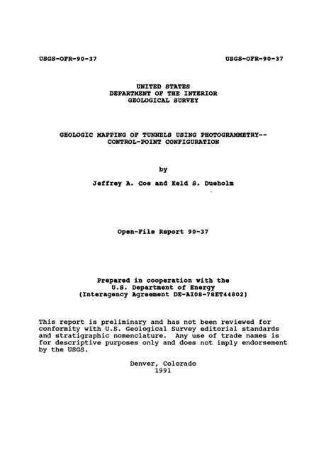 Pdf Geologic Mapping Of Tunnels Using Photogrammetry Camera And