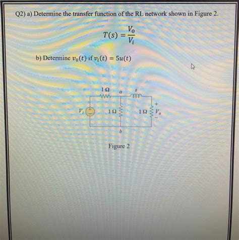Solved A Determine The Transfer Function Of The RL Chegg Com