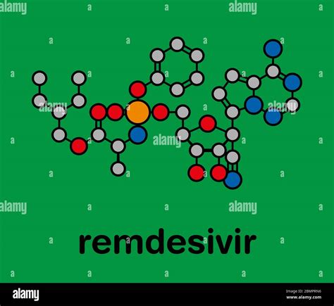 Remdesivir Antiviral Drug Molecule Stylized Skeletal Formula Chemical