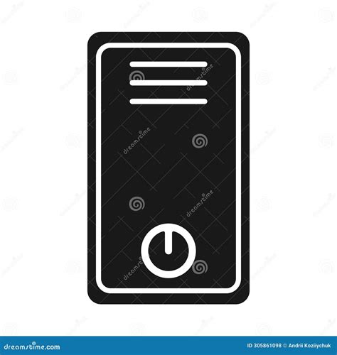Computer Vector Icon Computer Box Icon System Block Vector Stock Vector Illustration Of