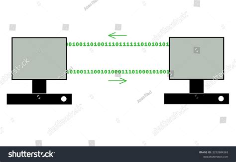 Two Computers Exchanging Data Illustration Data Stock Illustration Shutterstock