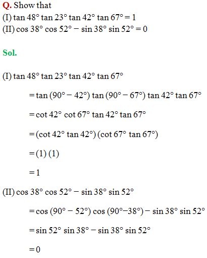 NCERT Solutions For Class 10 Maths Chapter 8 Introduction To Trigonometry