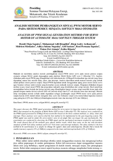 Pdf Analysis Of Pwm Signal Generation Method For Servo Motor Of