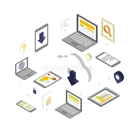 Cloud Computing Security Concept Design With Computer Tablet Laptop