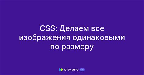 css Делаем все изображения одинаковыми по размеру
