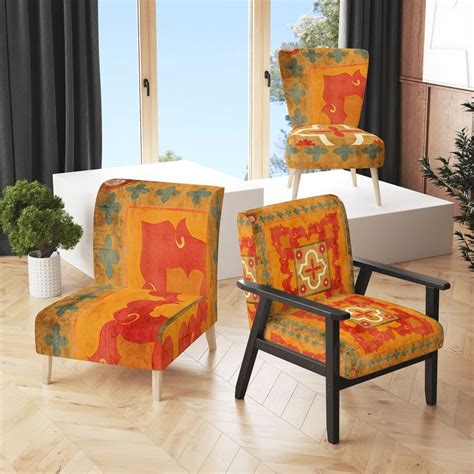 Moroccan Orange Tiles Collage Ii Accent Chair
