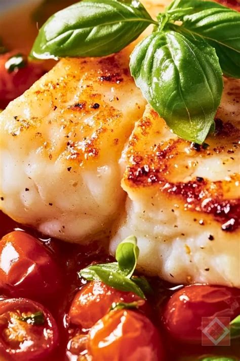 Easy Pan Seared Cod With White Wine Tomato Butter Sauce
