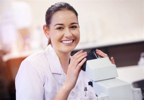 Girl Portrait And Scientist In Laboratory With Microscope For Medical Samples To Diagnose