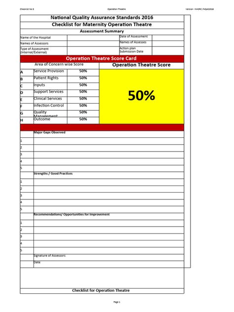Maternity Ot Laqshya Nqas Assessment Checklist Pdf Informed Consent