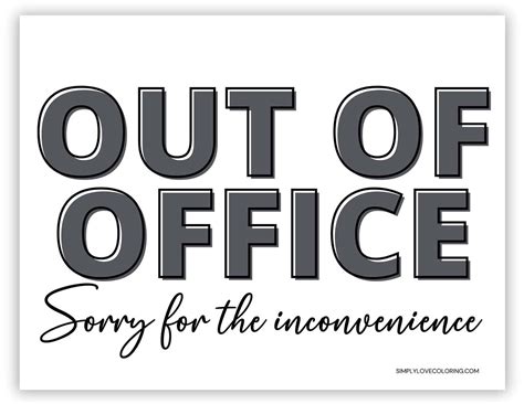 Out Of The Office Signs Printable Free Downloads Simply Love Coloring
