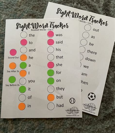 Free Sight Word Tracker For Busy Moms Candy Lemon Books