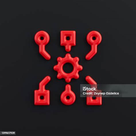 알고리즘 3d 아이콘 윤곽선 빨간색 금융 아이콘 비즈니스 기호 3d 렌더링 감지기에 대한 스톡 사진 및 기타 이미지 감지기 개념 개발 Istock