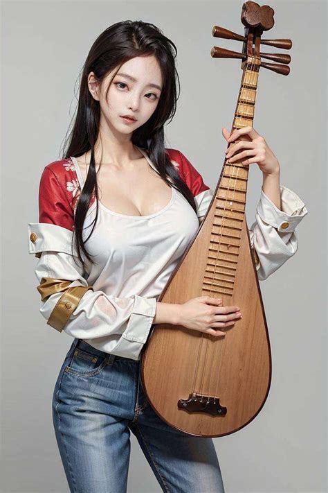 Girl Playing Pipa Holding Image Created By Tensor Art