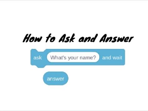 How To Use The Ask And Answer Blocks In Scratch YouTube