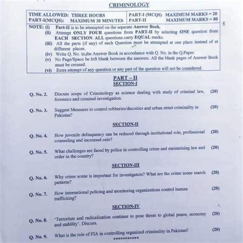 Ali Book Store Css 2023 Criminology Paper Css