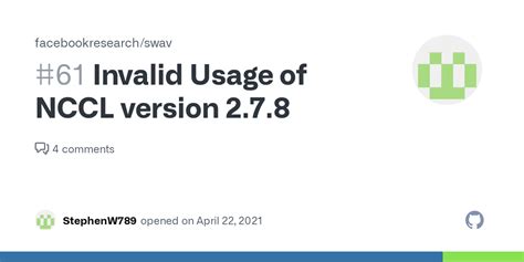 Invalid Usage Of Nccl Version 278 · Issue 61 · Facebookresearchswav