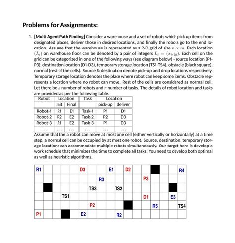 Problems For Assignments 1 Multi Agent Path