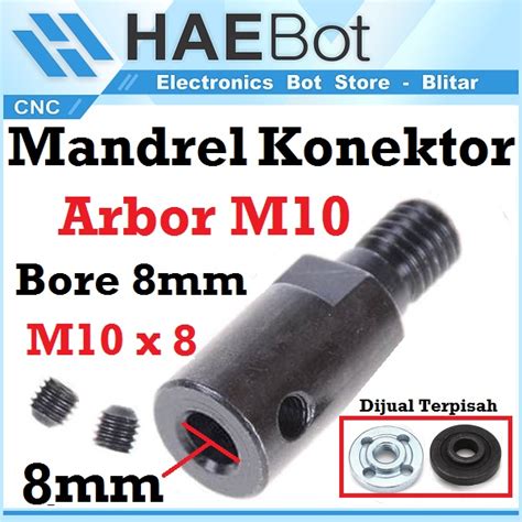 Jual HAEBOT Arbor Adapter Konektor Gerinda M10 Set Mandrel Grinder 5 6 6 35 8 10 12 14 16 Mm