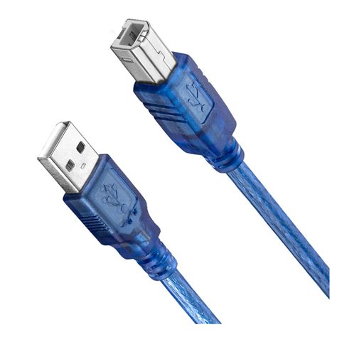 30CM Blue USB 2 0 Type A Male To Type B Male Power Data Transmission Cable For Arduino Alexnld Com