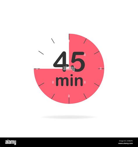 45 Minutes Timer Stopwatch Symbol In Flat Style Editable Isolated