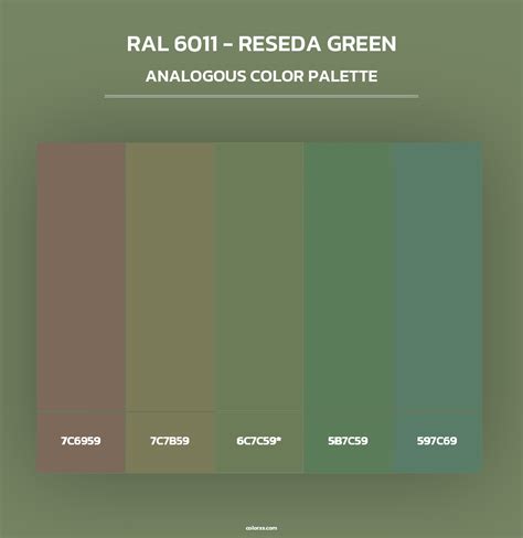 Ral 6011 Reseda Green Color Palettes