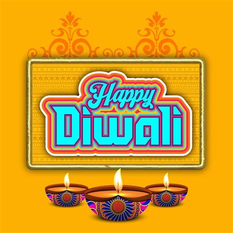 해피 디왈리 축제 배경 및 소셜 미디어 포스트 디자인 프리미엄 벡터
