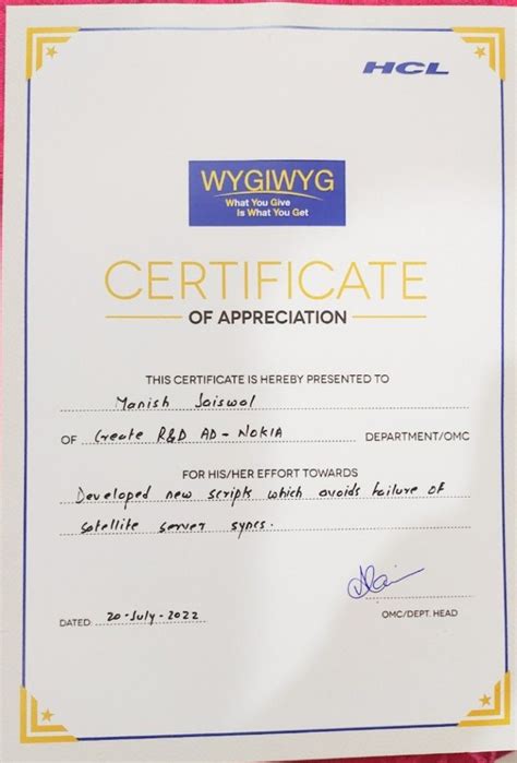 Manish Jaiswal On Linkedin Confidence Booster Thanks Hcl Technologies