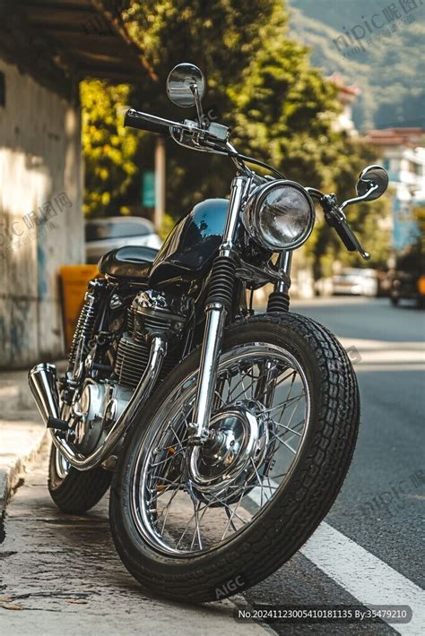 Ai创作图马路摩托车 路边摩托 旧社会摩托车 摩旅 停放在路边的摩托车 摩魔成道 路边的摩托车 摩托车普利珠 怀旧摩托车 摩电 进口摩托 摩托