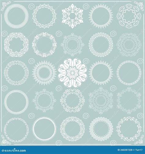 Set Of Round Patterns Stock Illustration Illustration Of Frame 260287328