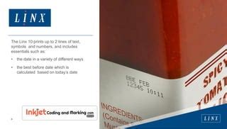 Continuous Inkjet Printer Linx Printing Technologies USA PPT