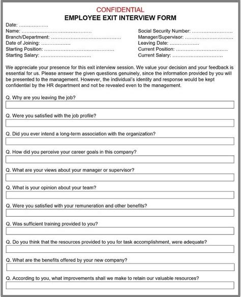 Job Exit Interview Template Job Exit Interview Template