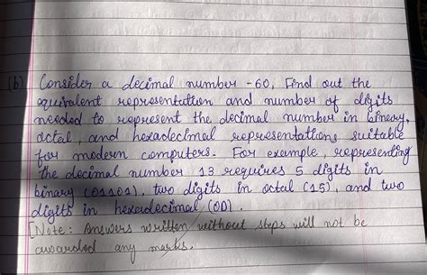 Solved B Consider A Decimal Number 60 Find Out The Chegg Com