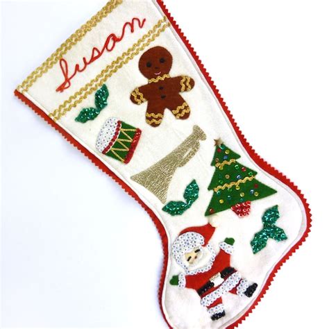 Christmas Stocking Applique Etsy