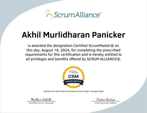 Akhil Panicker On Linkedin Certifiedscrummaster Agileexcellence Csmcertification Scrummaster
