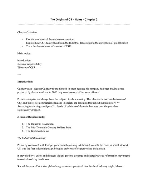CR Textbook Notes The Origins Of CR Notes Chapter Chapter Overview Plot The