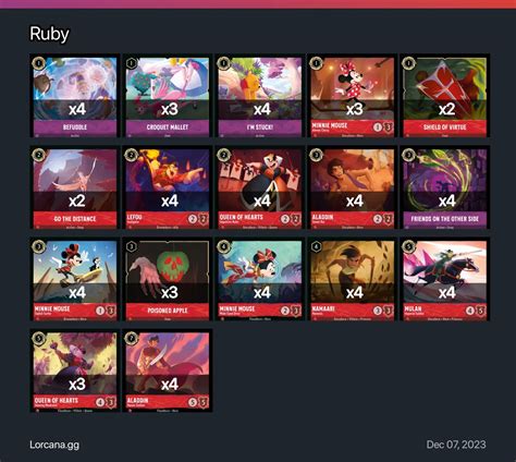 Ruby Lorcana Deck Lorcana Gg