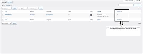 Show Post Id With Sorting Wordpress Plugin