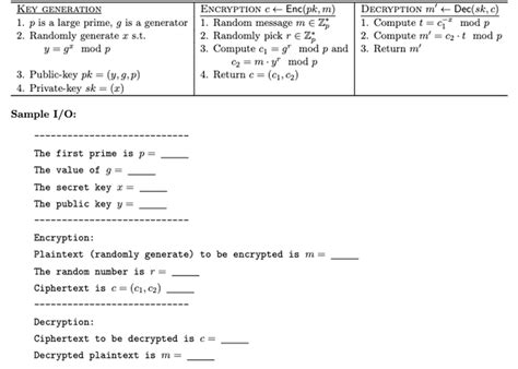 Solved 1 Please Implement The Key Generation Encryption And